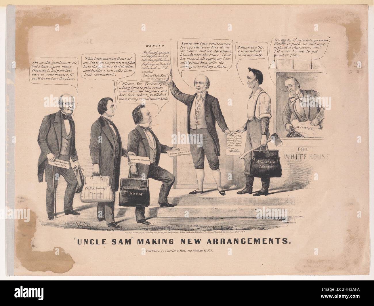 "Uncle Sam" Making New Arrangements 1860 Probably after Louis Maurer ...