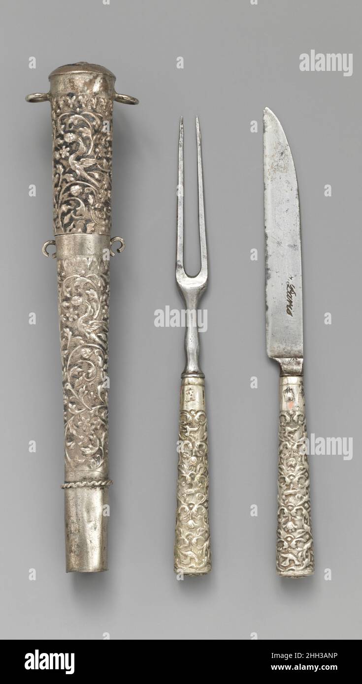 Knife and fork with case 17th century German, Hamburg. Knife and fork ...