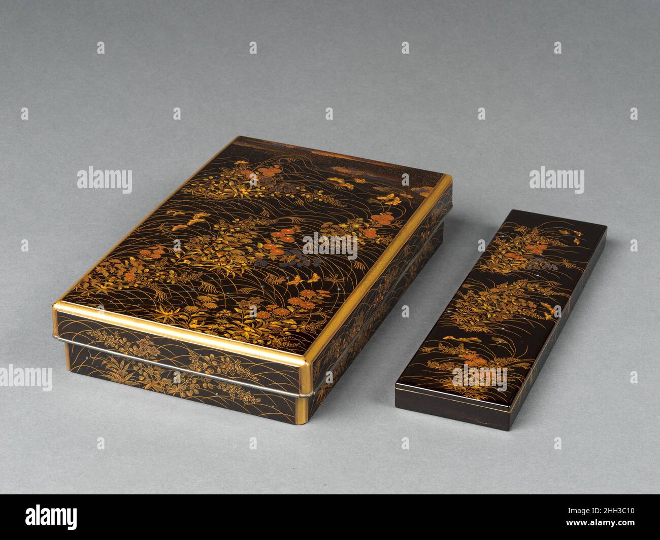 Writing Box with Matching Poem Card Box 19th century Japan. Writing Box ...