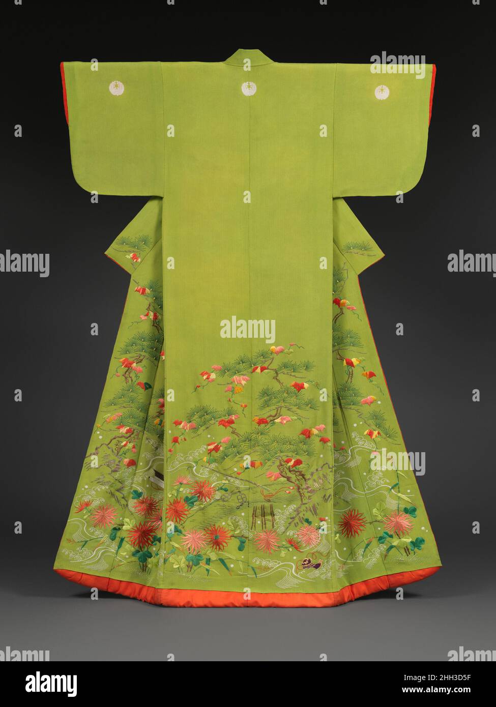 Robe (Kosode) with Pine, Ivy, Chrysanthemums, and River mid-19th ...