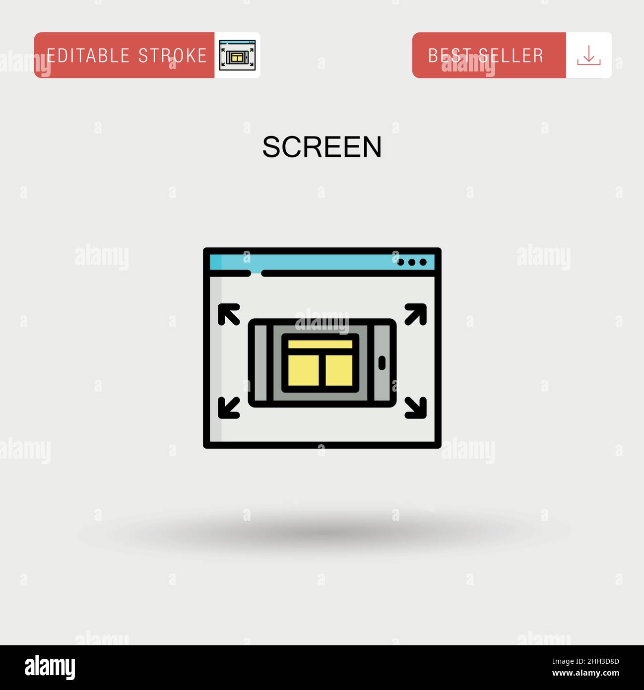 Screen Simple vector icon Stock Vector Image & Art - Alamy