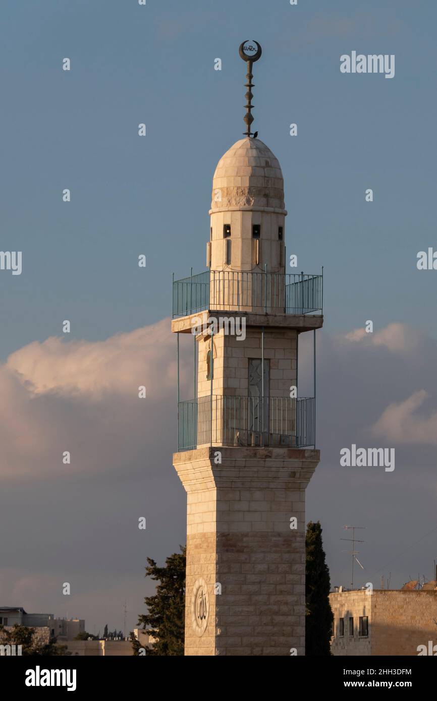 Minaret of al Adhami mosque located in Sultan Suleiman street outside ...