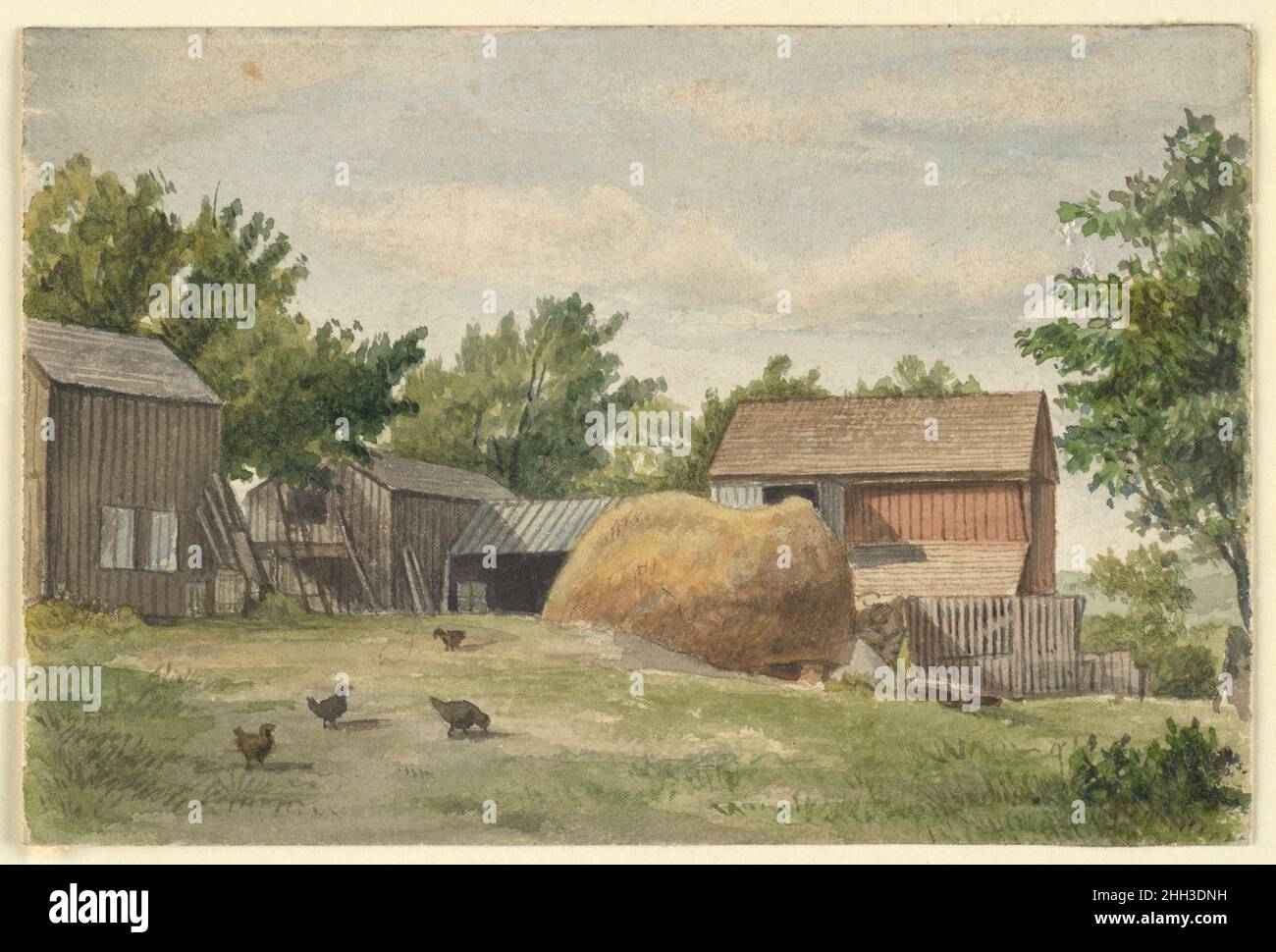 Farm Scene second half 19th century American Artist. Farm Scene ...