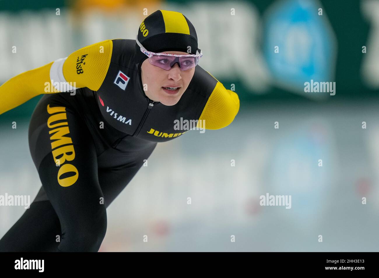 HEERENVEEN, NETHERLANDS - JANUARY 23: Robin Groot of team Jumbo opl ...