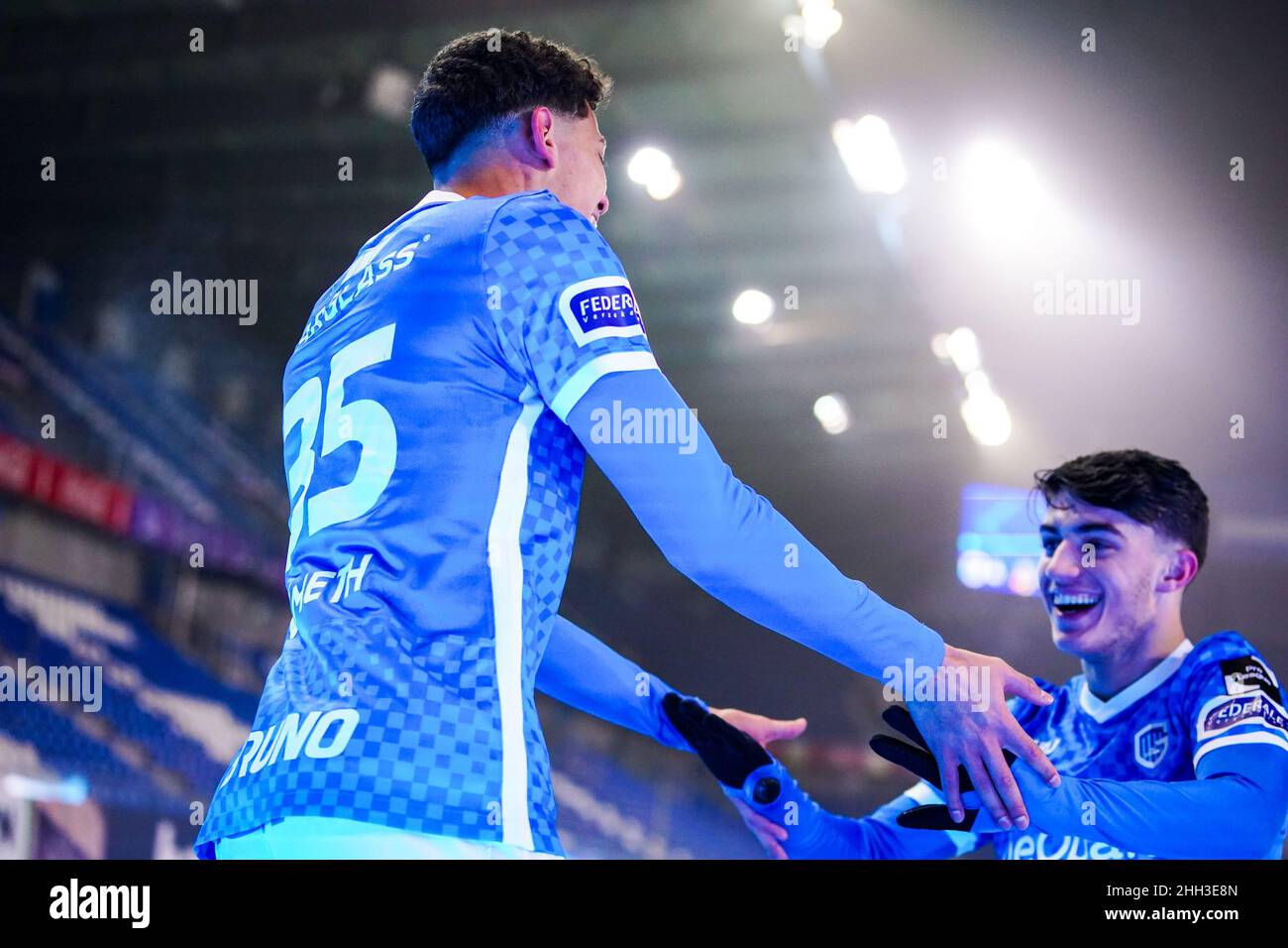 GENK, BELGIUM - JANUARY 16: Andras Nemeth of KRC Genk celebrates after ...