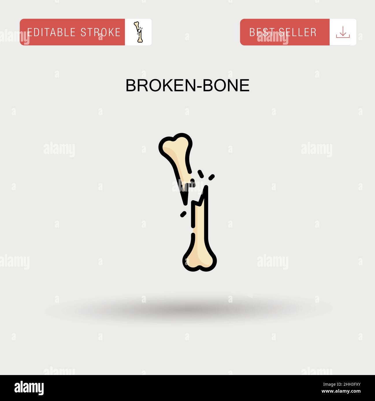 Broken-bone Simple vector icon Stock Vector Image & Art - Alamy
