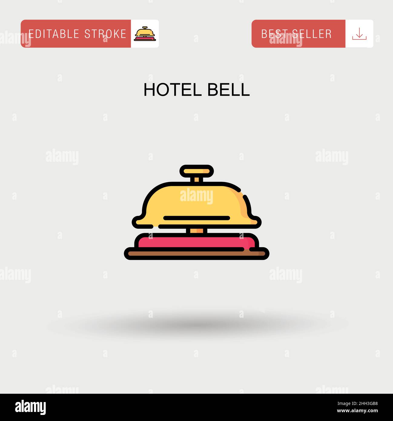 Hotel bell ring isolated Stock Vector Images - Alamy