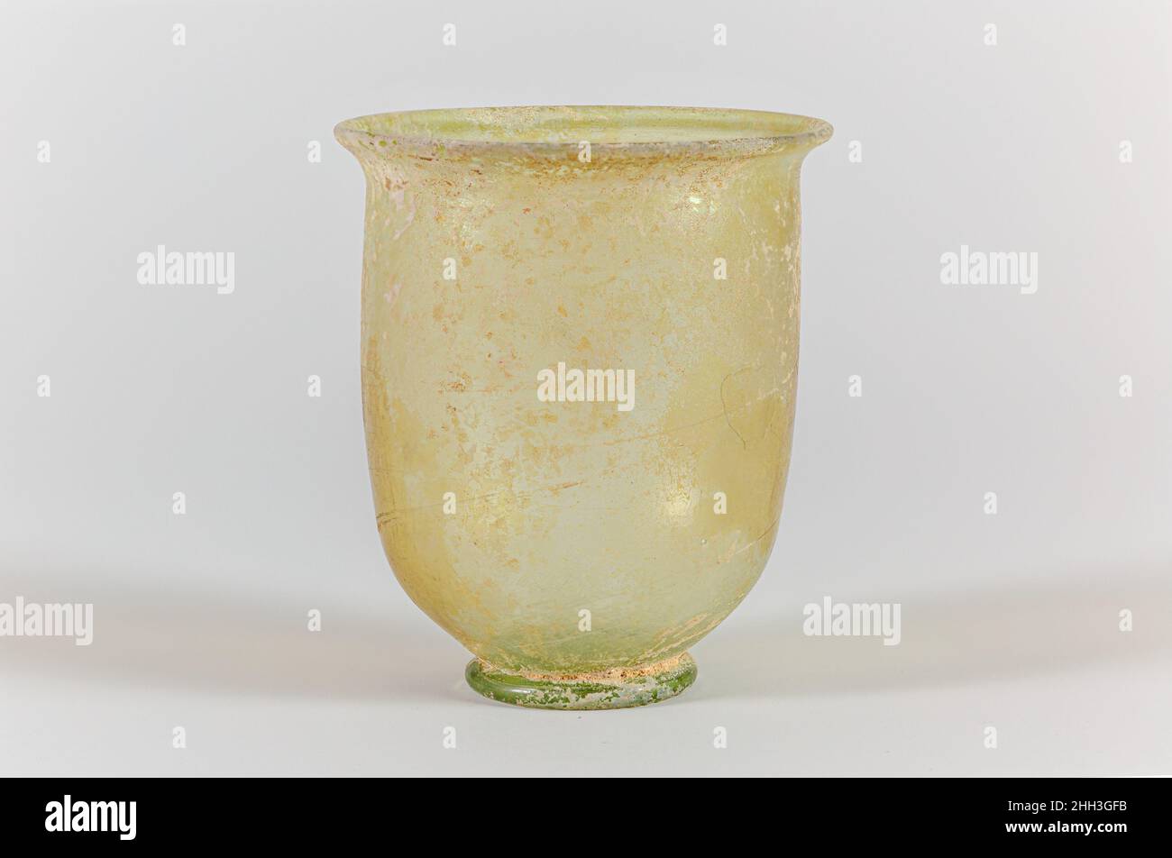 Glass beaker 3rd–4th century A.D. Roman Translucent pale blue green ...