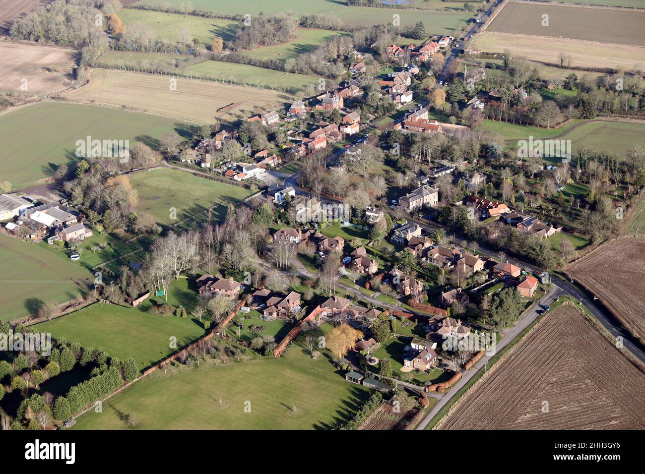 aerial view of Allerthorpe Village, East Yorkshire Stock Photo - Alamy