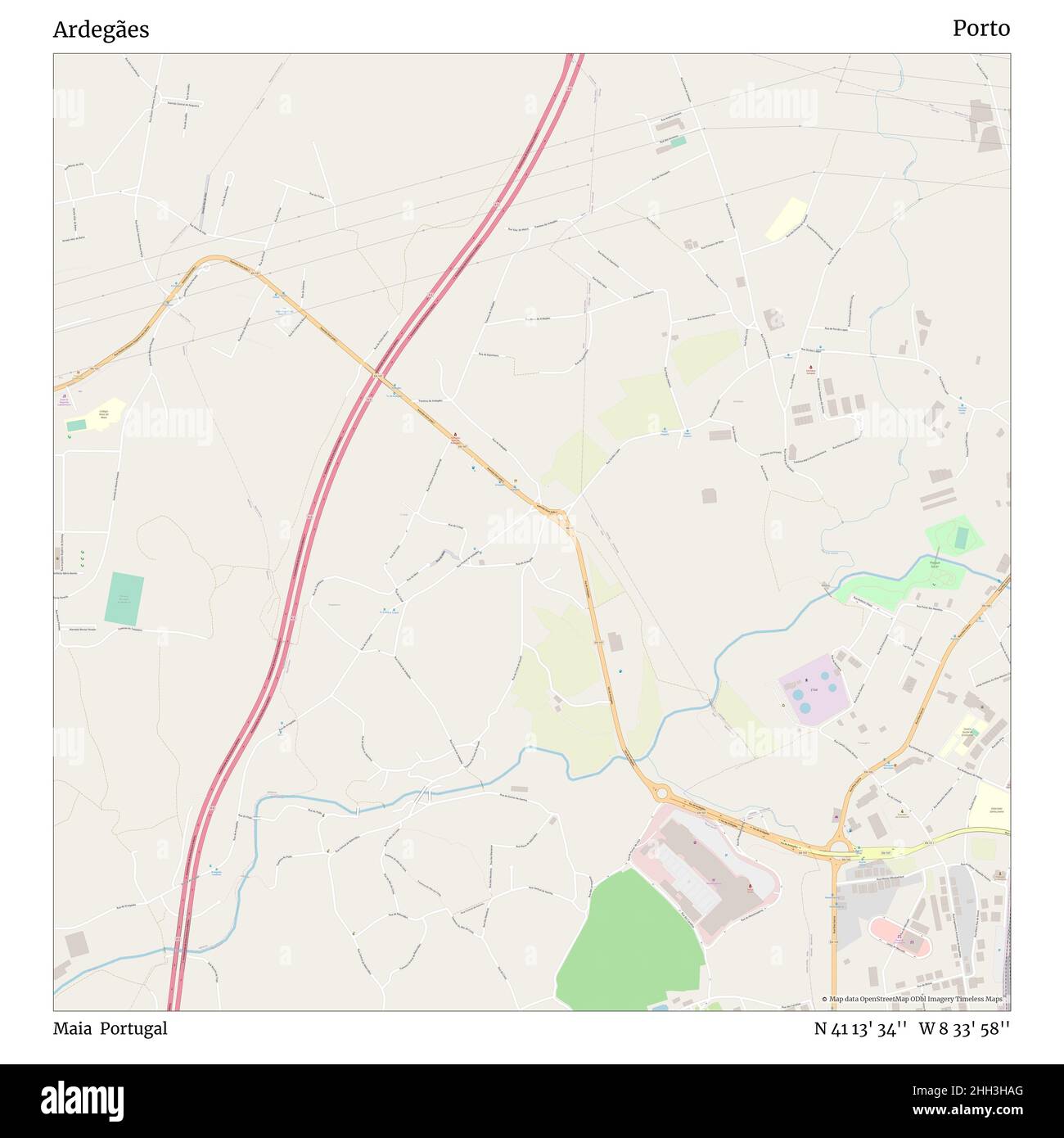 Ardegães, Maia, Portugal, Porto, N 41 13' 34'', W 8 33' 58'', map ...