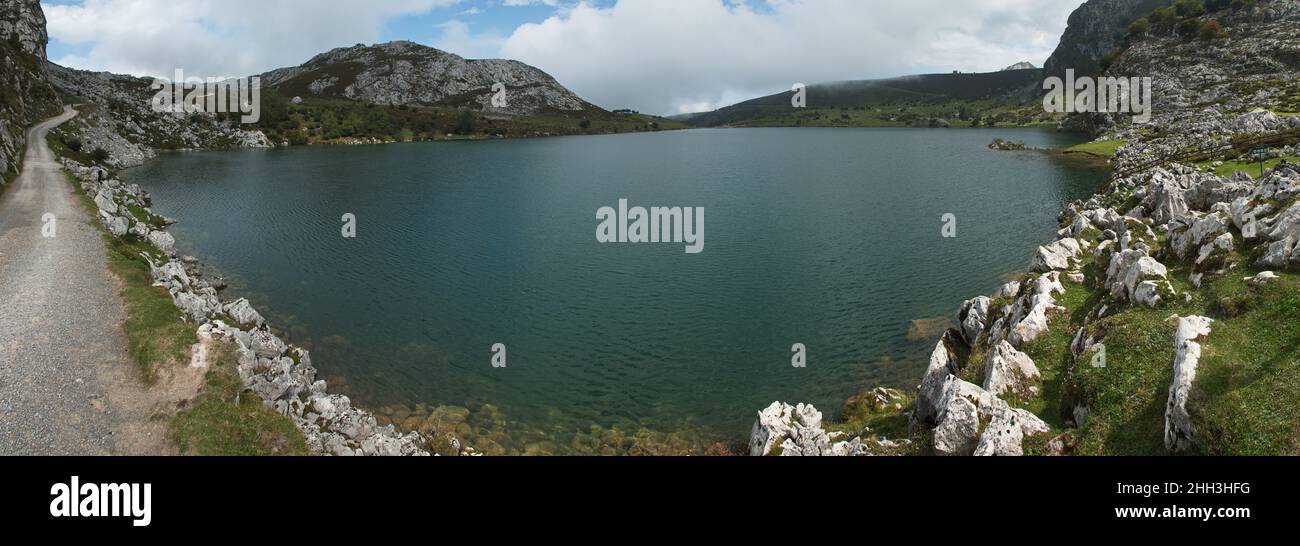 Lago Enol in Picos de Europa National Park in Asturias,Spain,Europe ...