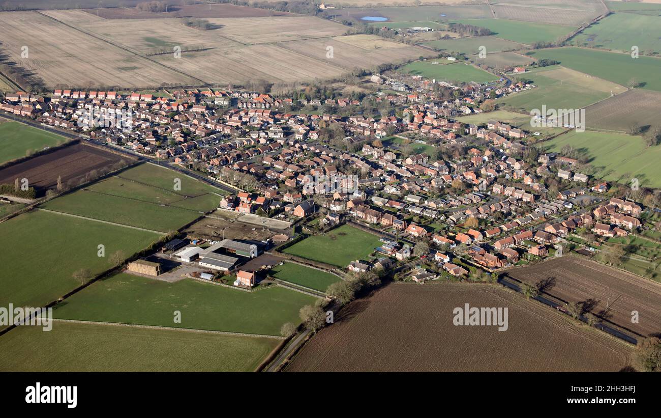 aerial view of North Duffield village, North Yorkshire Stock Photo - Alamy