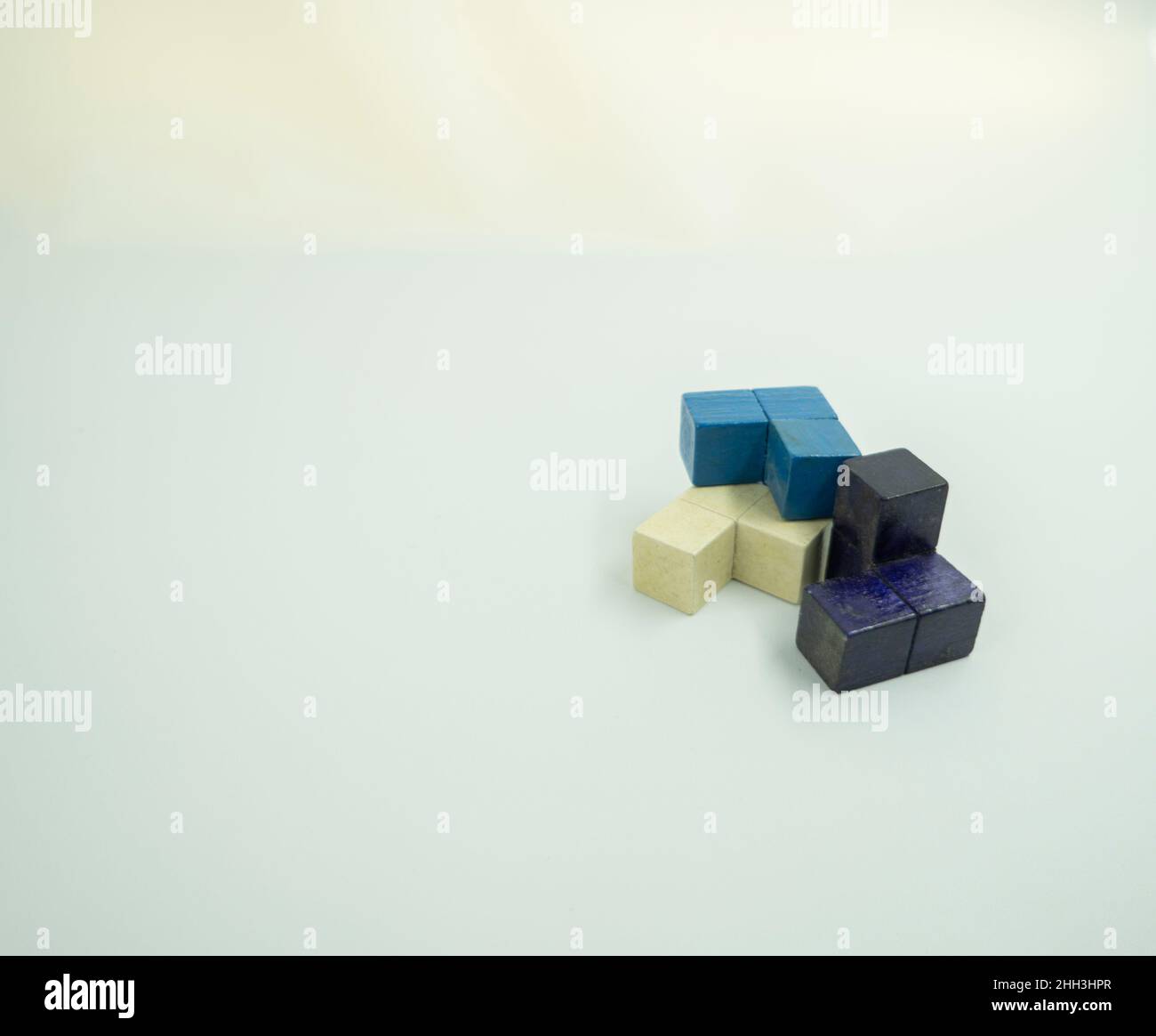 Close up photo of Tetris puzzle game for child with negative space on ...