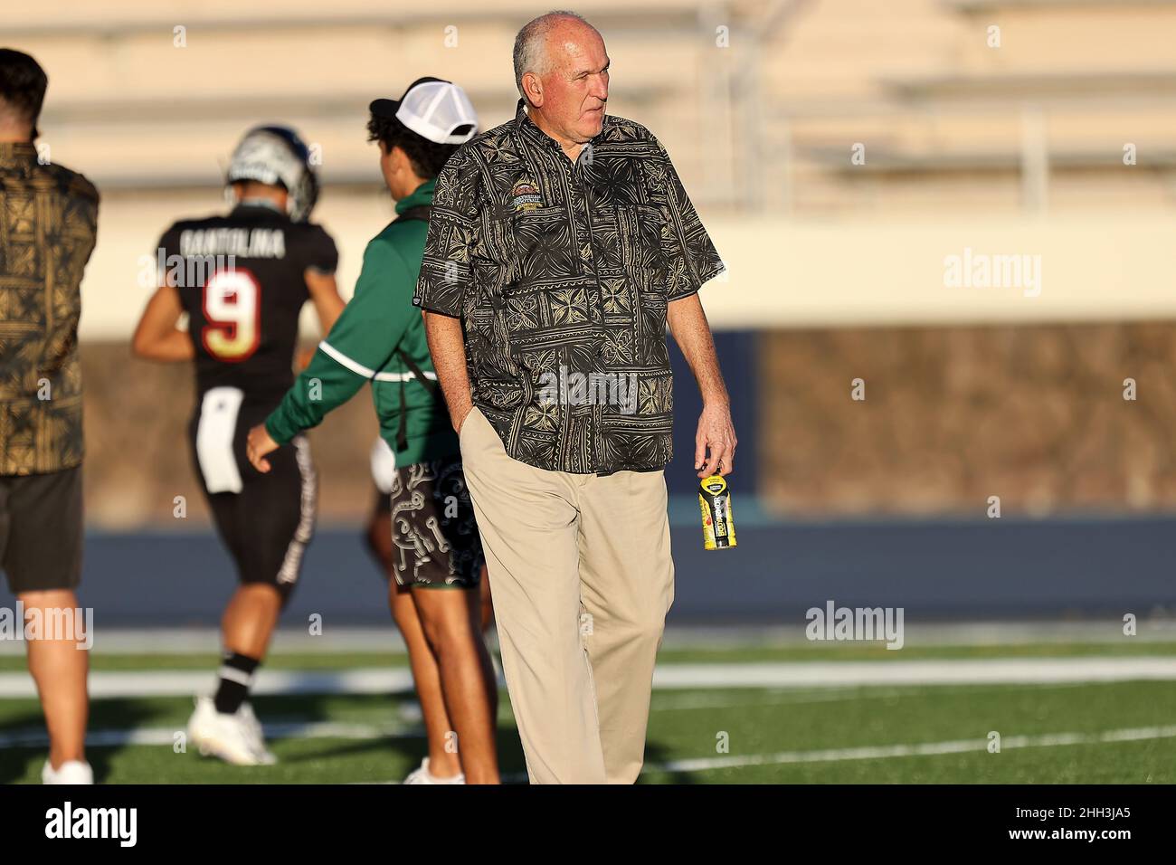 January 22, 2022 - Team Mauka head coach June Jones during the ...