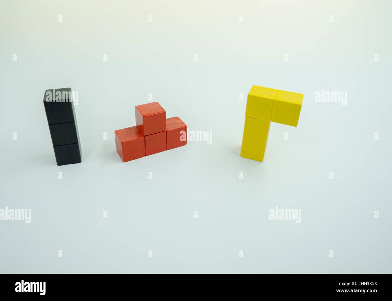 Close up photo of Tetris puzzle game for child with negative space on ...