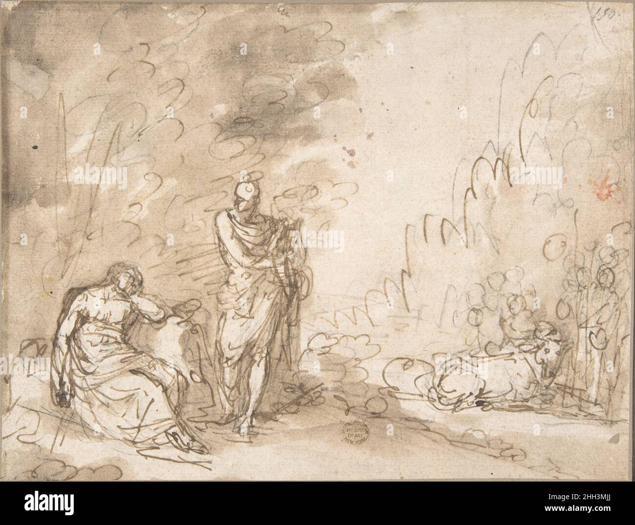 Scene with Apollo? Orpheus? 17th century Anonymous, Italian, Roman ...
