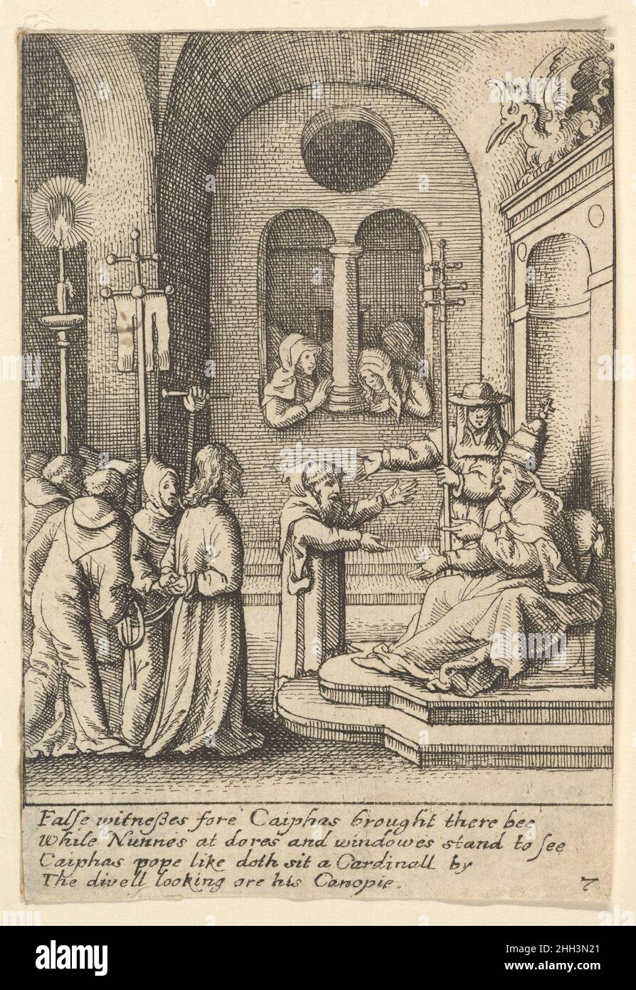 Jesus again before Caiaphas 1644–52 Wenceslaus Hollar Bohemian Caiaphus ...