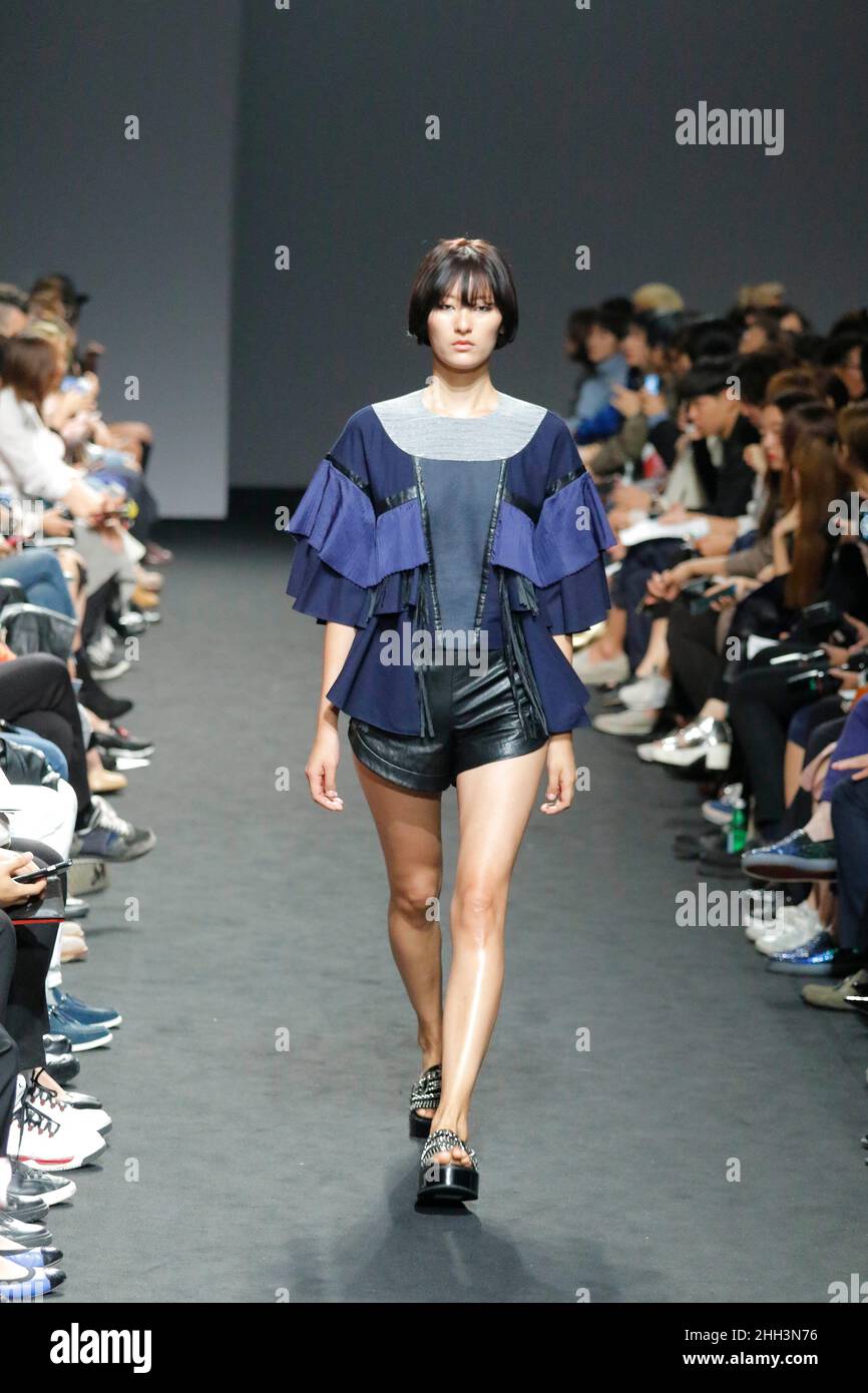 Model cat walk on the runway during an Seoul Fashion Week KAAL E.SUKTAE ...