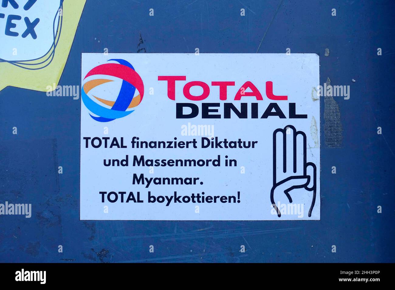 Sticker Total Denial, Berlin, Germany Stock Photo - Alamy