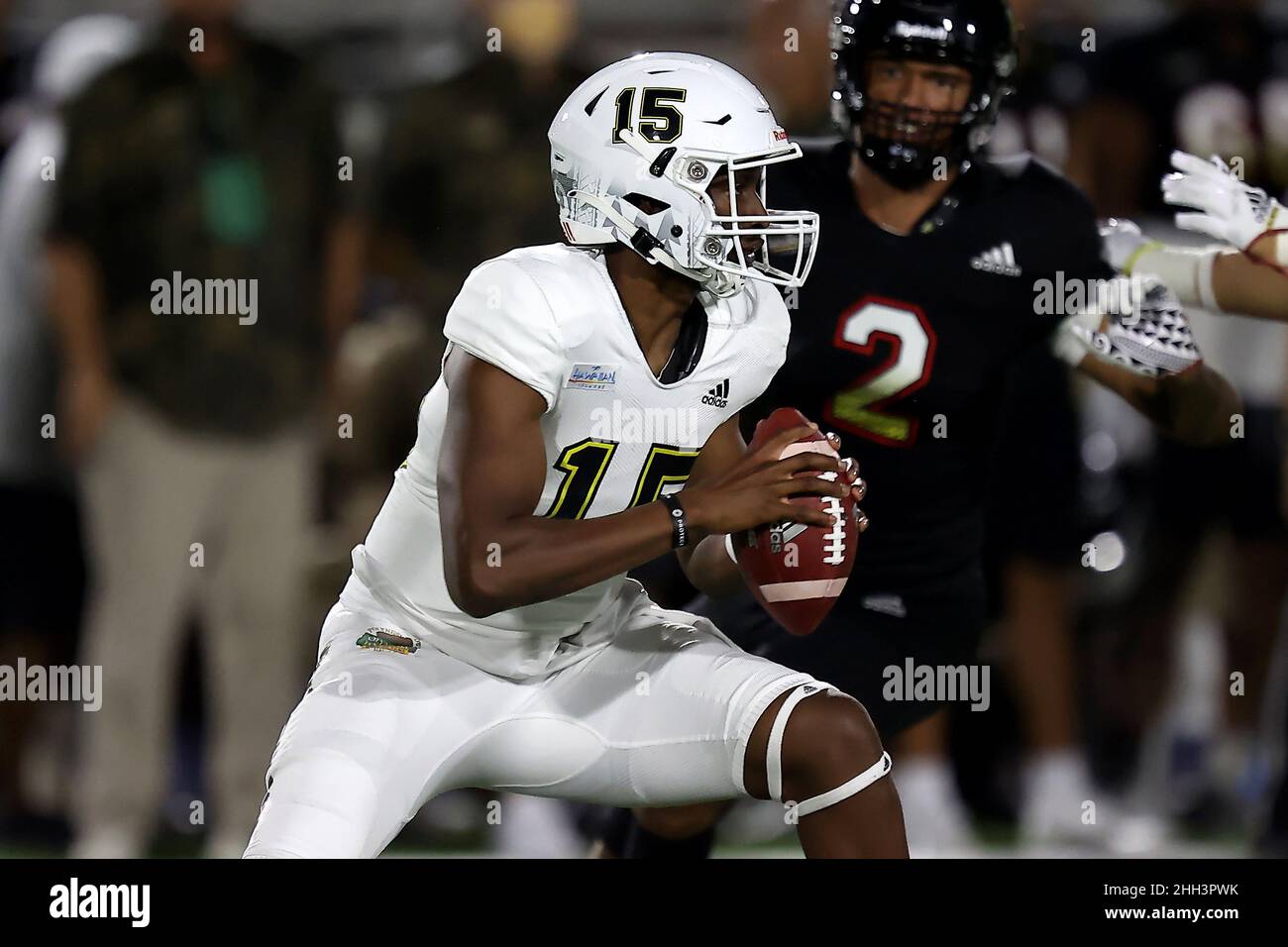 January 22, 2022 - Team Makai quarterback Justin Martin #15 (Inglewood ...