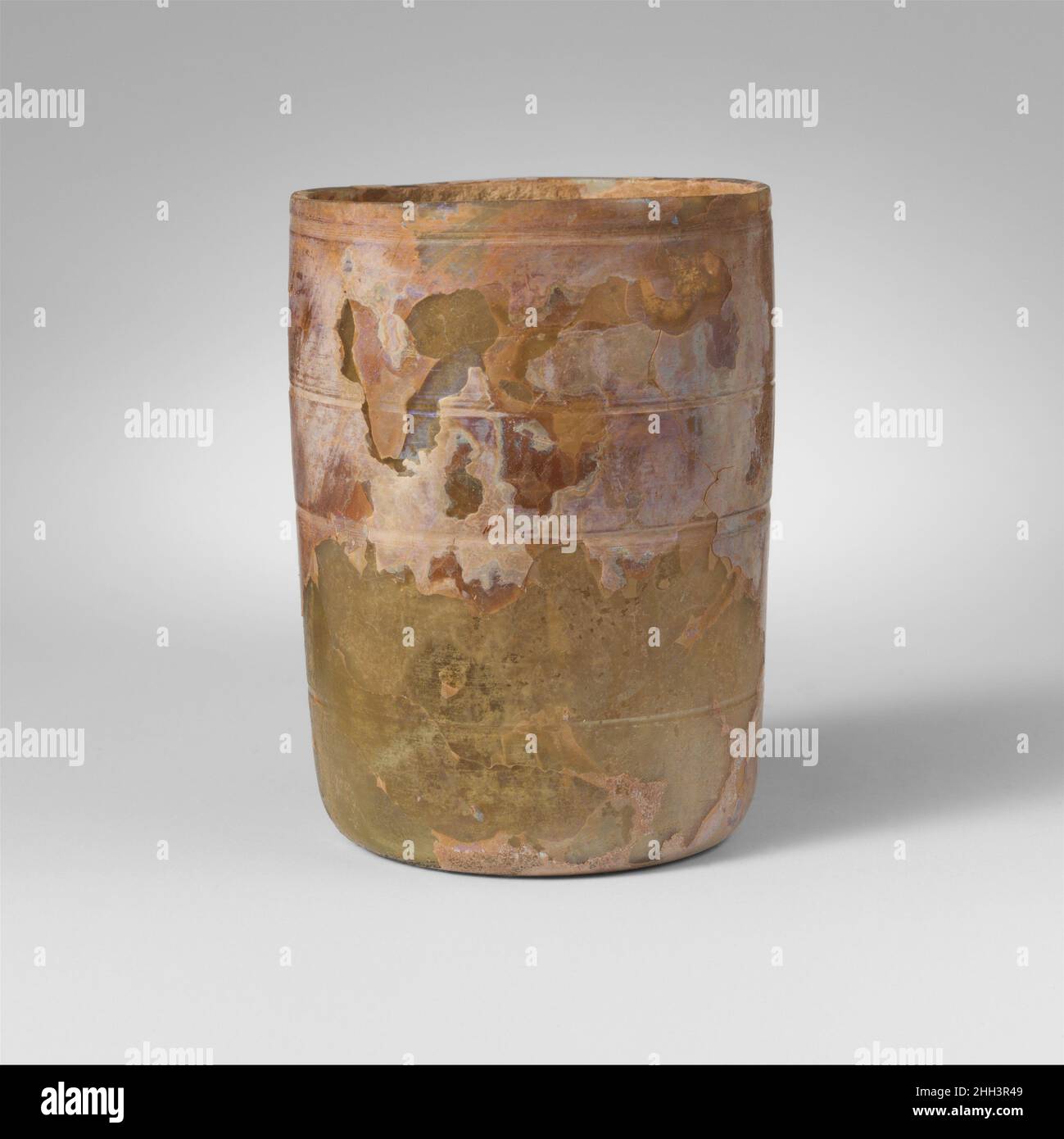 Glass beaker 1st century A.D. Roman Colorless with greenish tinge ...
