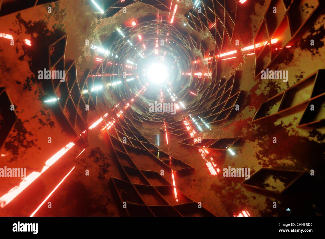 Tunnel Sci-Fi looping environment, Technology digital abstract ...