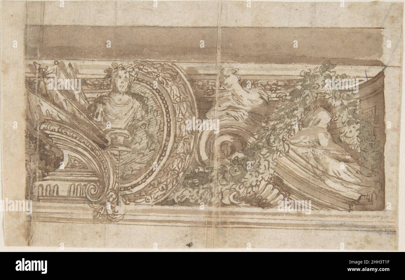 Design for Part of a Decorated Cornice 17th century Anonymous, French ...
