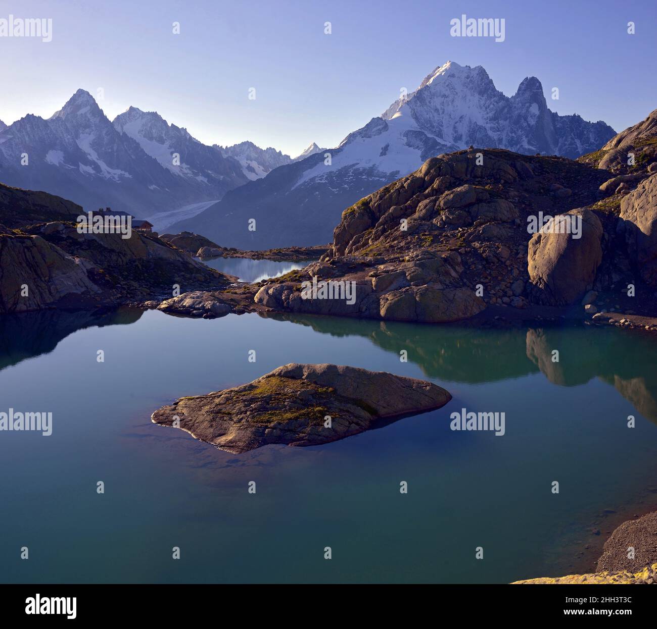 France, Haute Savoie ( 74 ), Chamonix, the Lac Blanc in the mountains ...