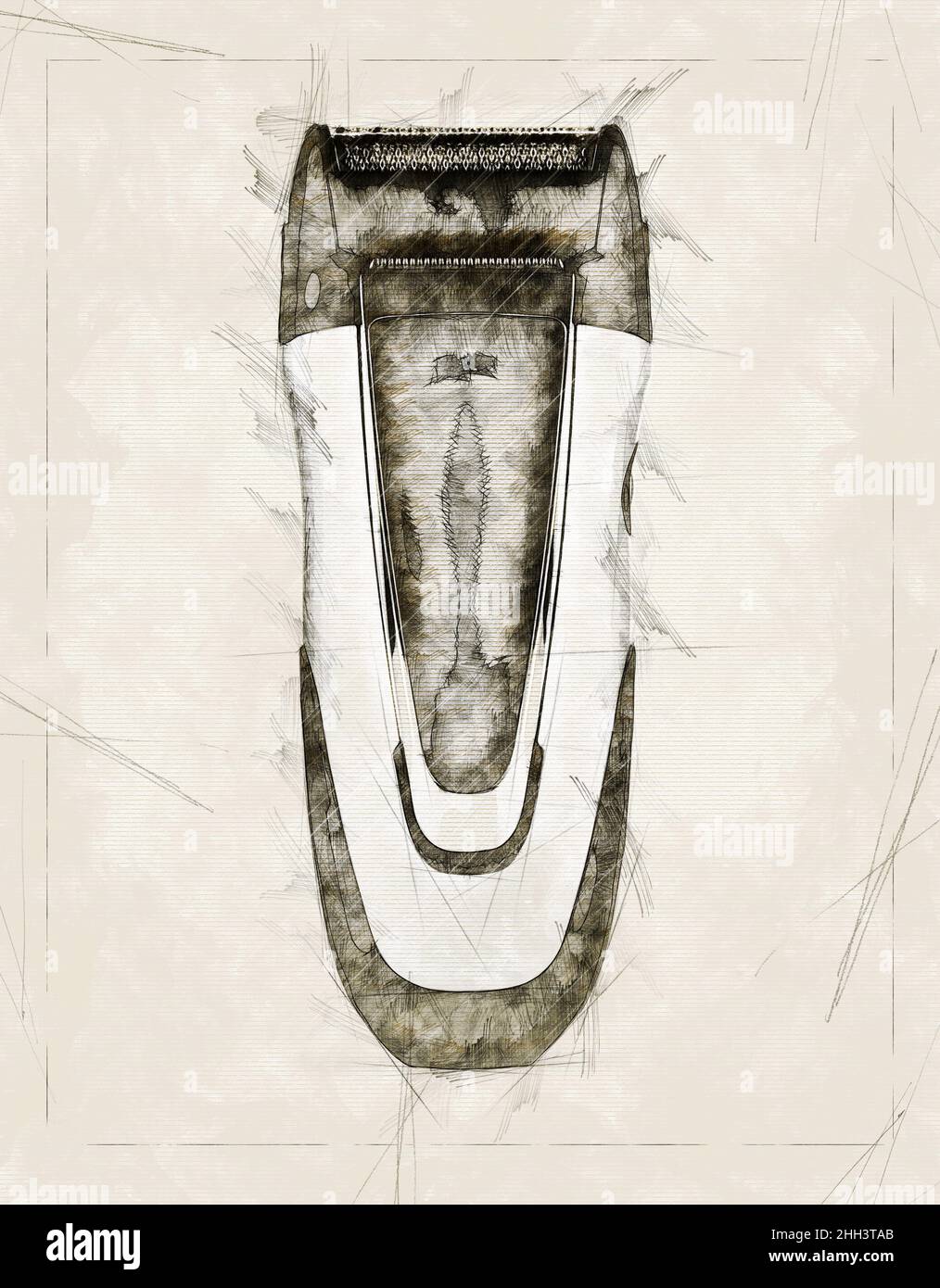 Illustration Sketch of a Electric shaver Stock Photo - Alamy