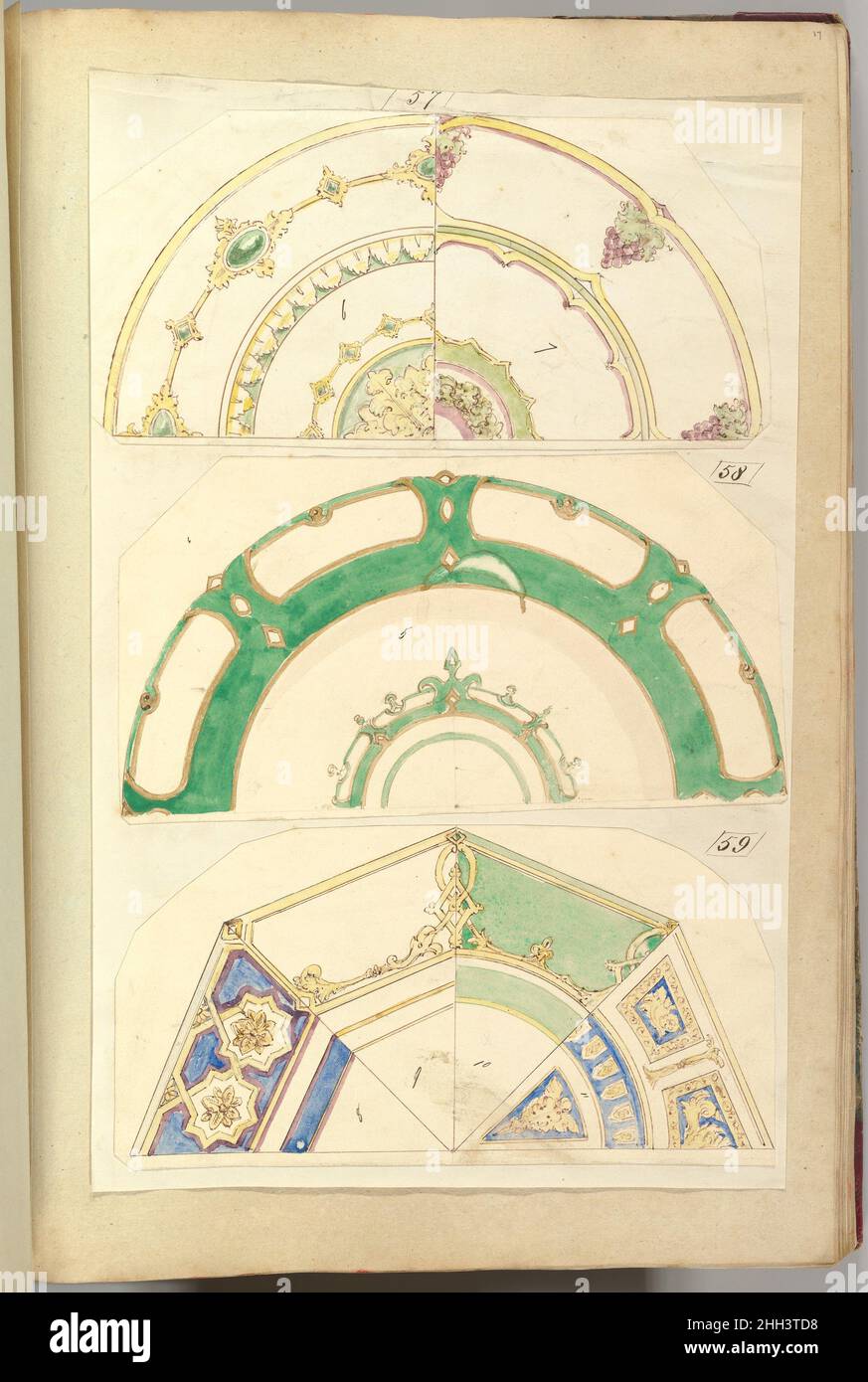 Seven Designs for Decorated Plates 1845–55 Alfred Henry Forrester ...