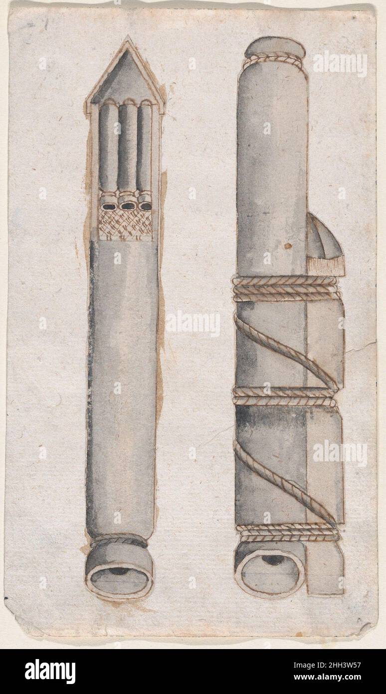 Design of fireworks: two views of a rocket 1650–1750 Anonymous, Italian ...