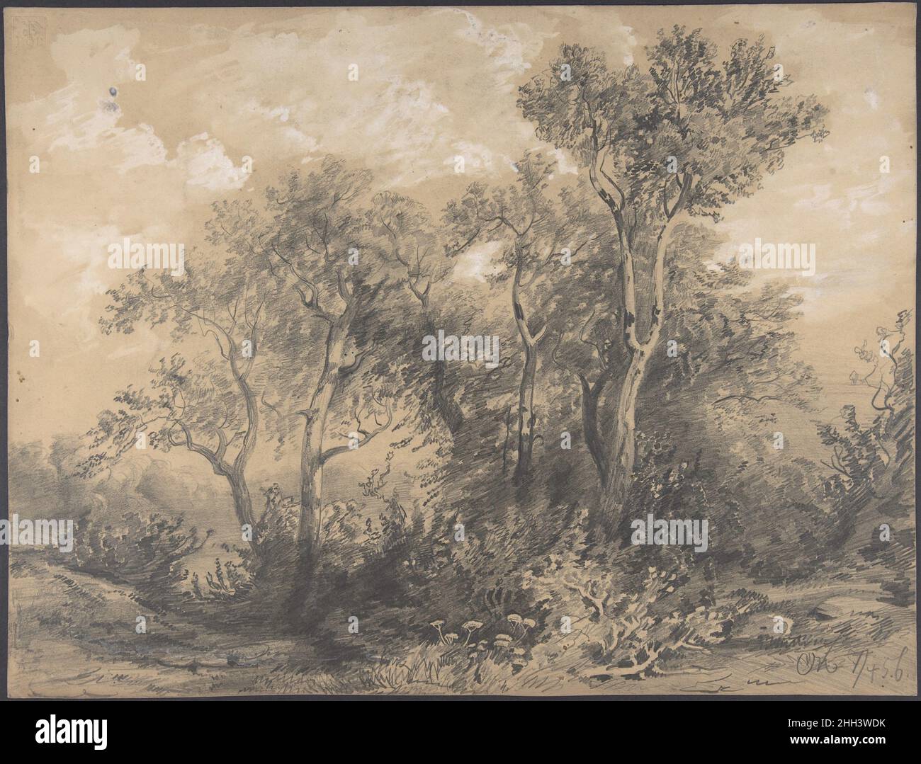 Trees (recto); Soldiers in a Wood (verso) early to mid-19th century ...