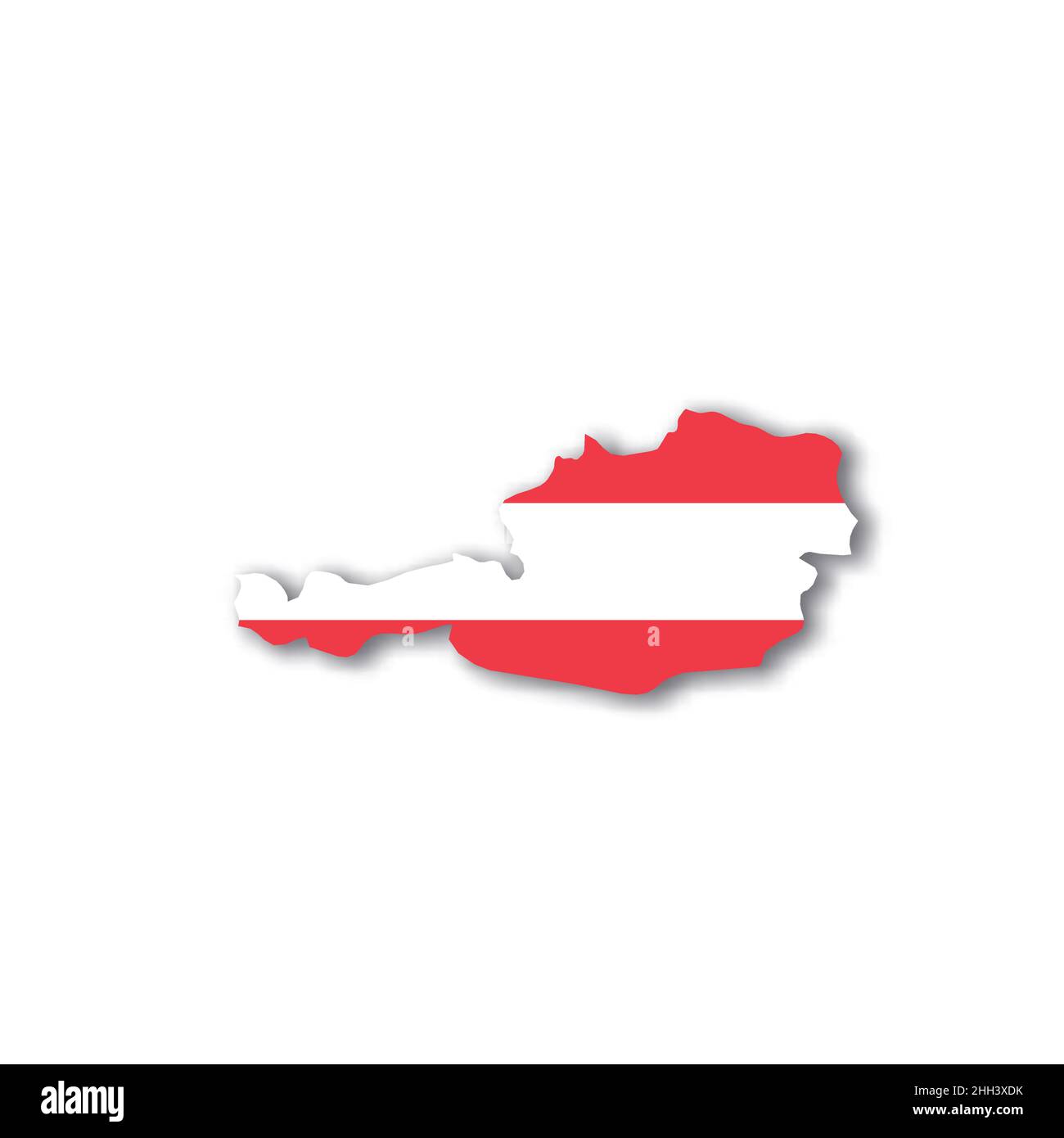 Austria national flag in a shape of country map Stock Vector Image ...
