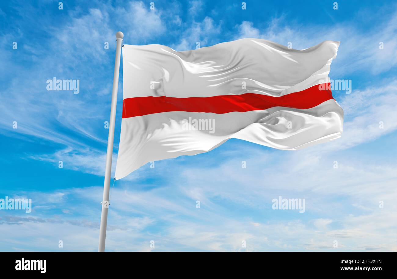 Thin Red Line for Nurses flag waving at cloudy sky background on sunset ...