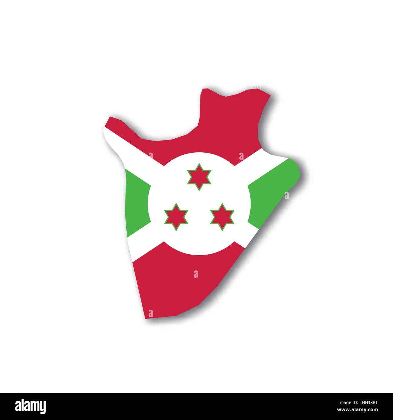 Burundi national flag in a shape of country map Stock Vector Image ...