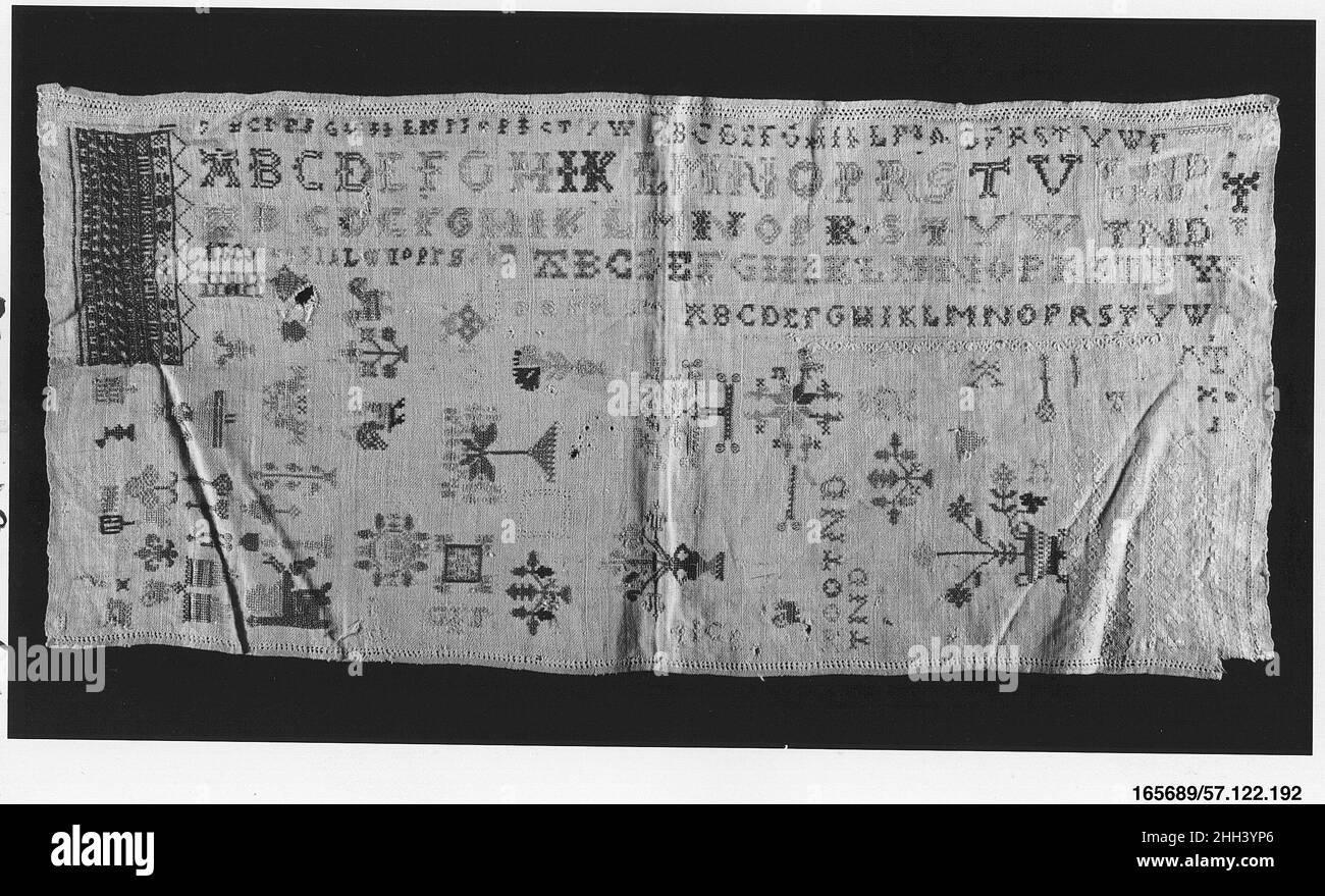 Sampler 18th century Dutch. Sampler 228119 Stock Photo - Alamy