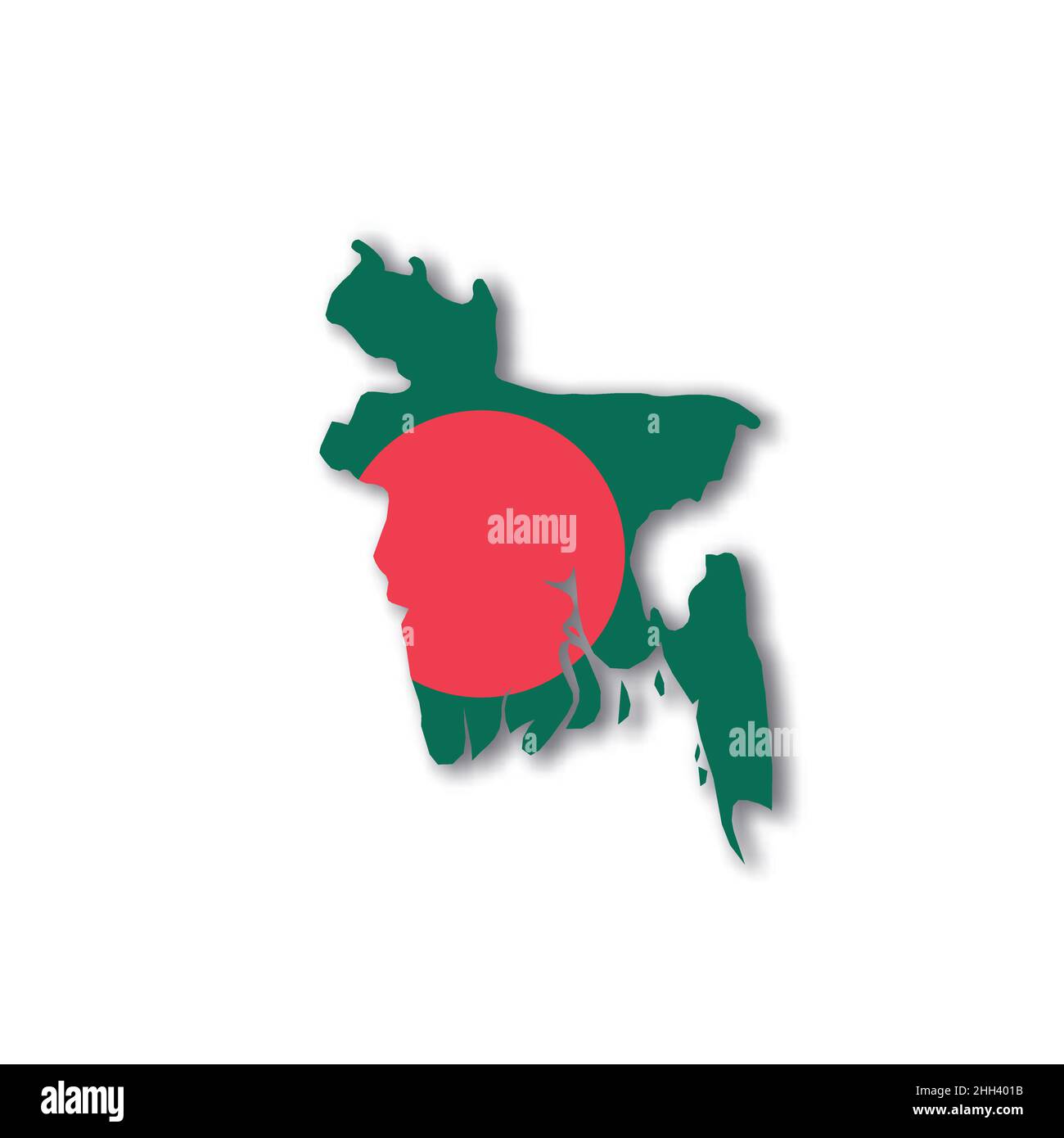 Bangladesh national flag in a shape of country map Stock Vector Image ...