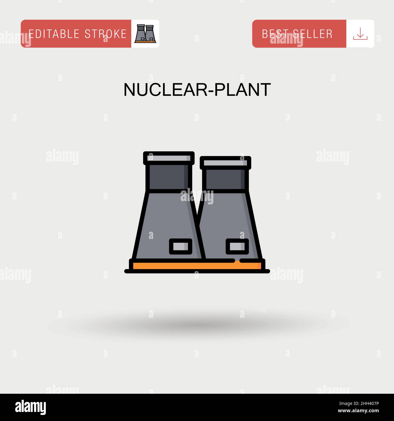 Nuclear-plant Simple vector icon Stock Vector Image & Art - Alamy