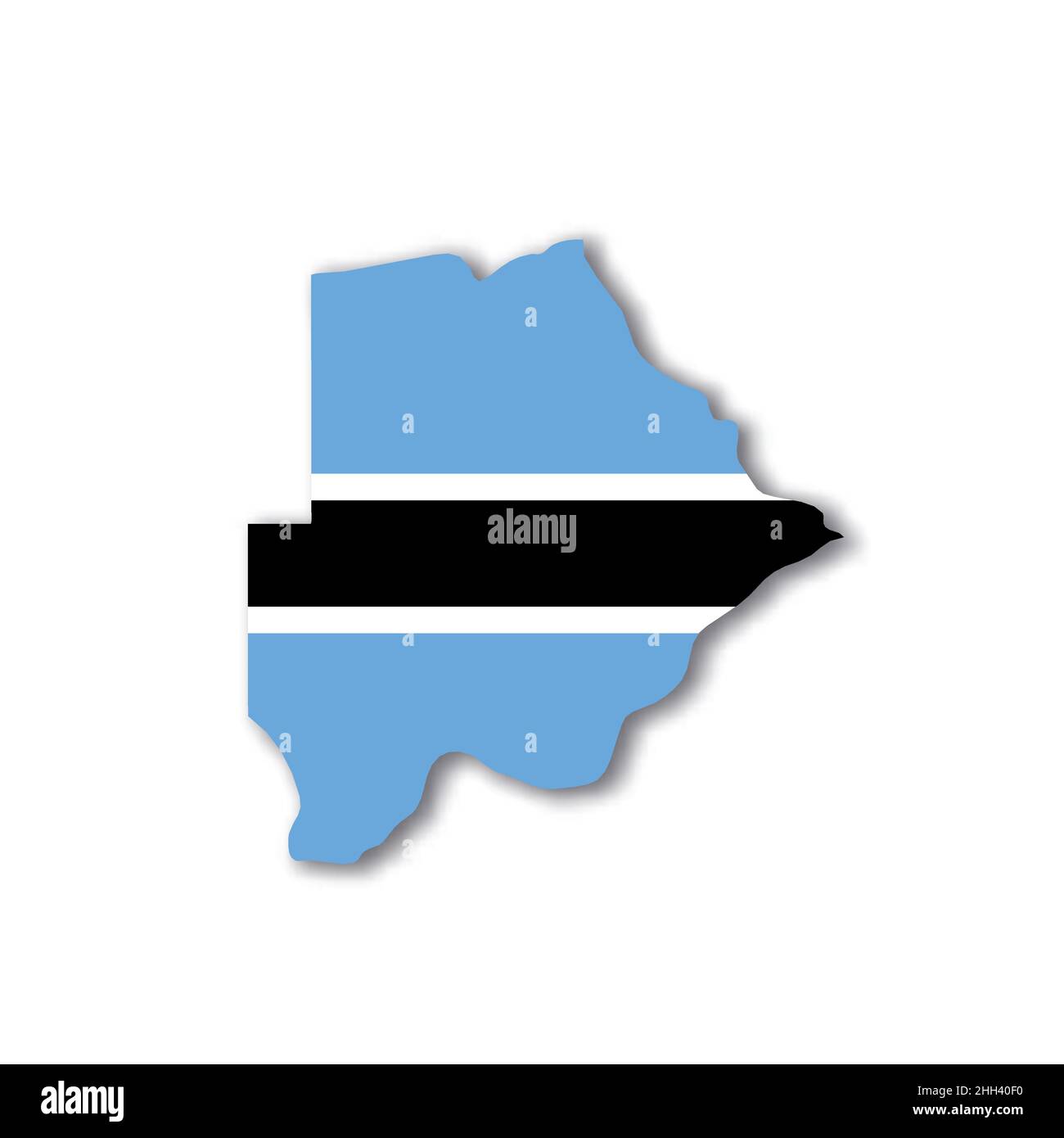 Botswana national flag in a shape of country map Stock Vector Image ...