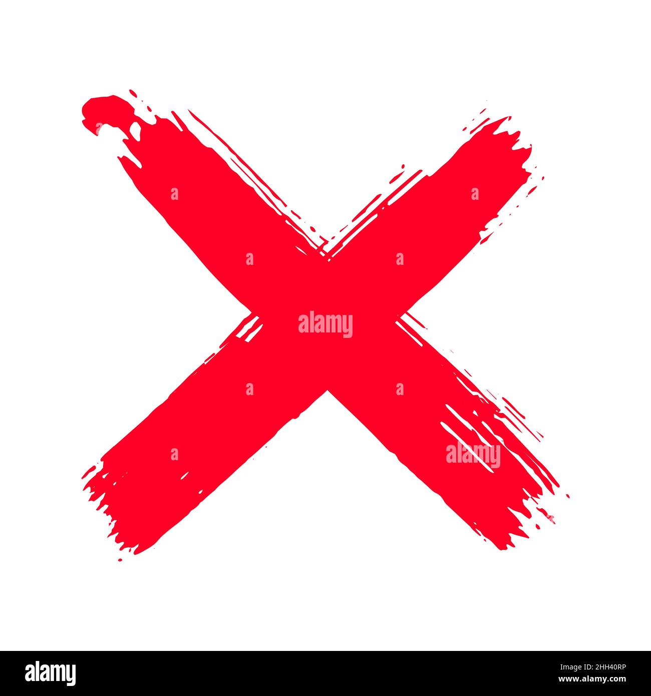 Dirty grunge hand drawn with brush strokes cross x vector illustration ...