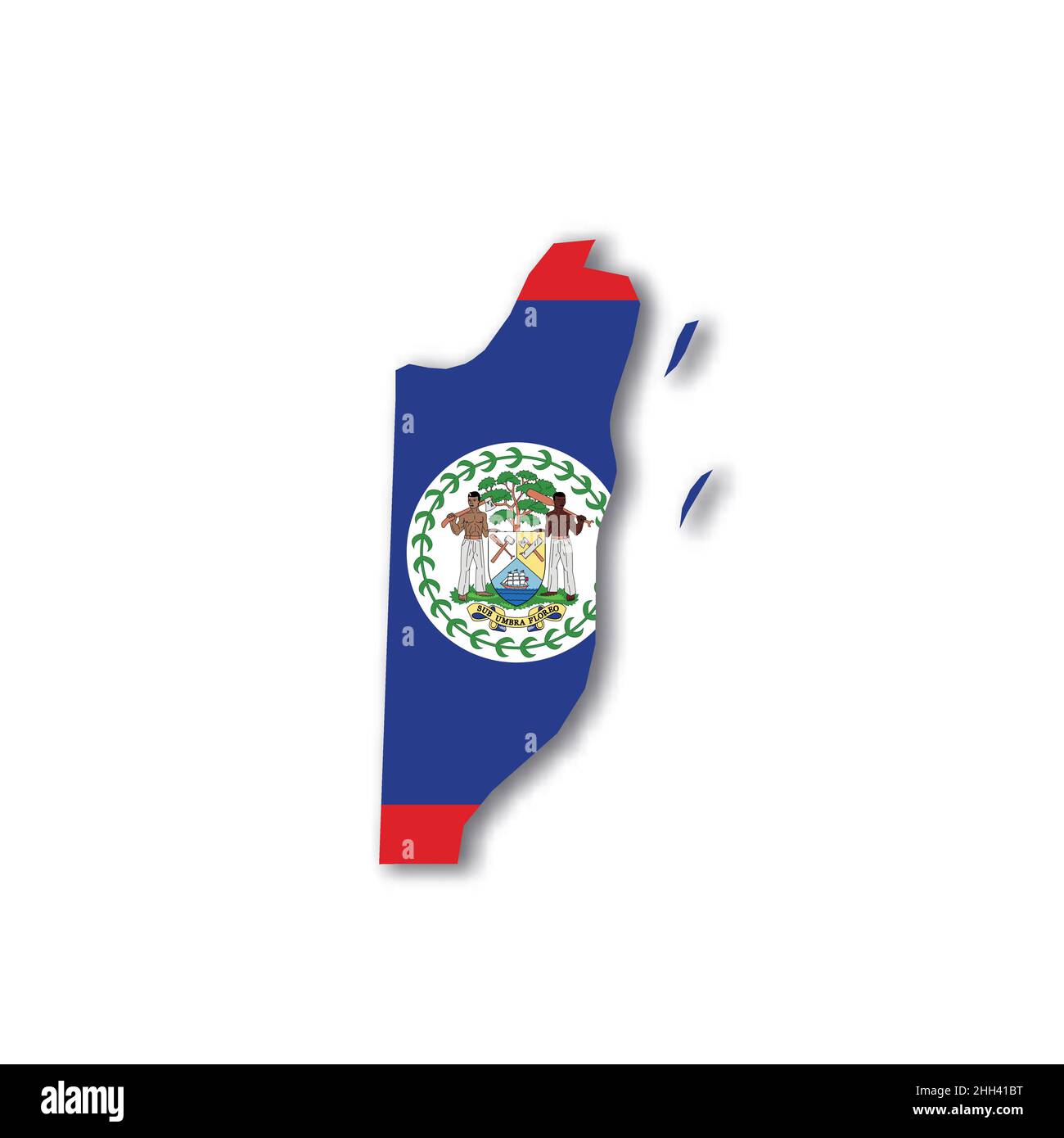 Belize national flag in a shape of country map Stock Vector Image & Art ...