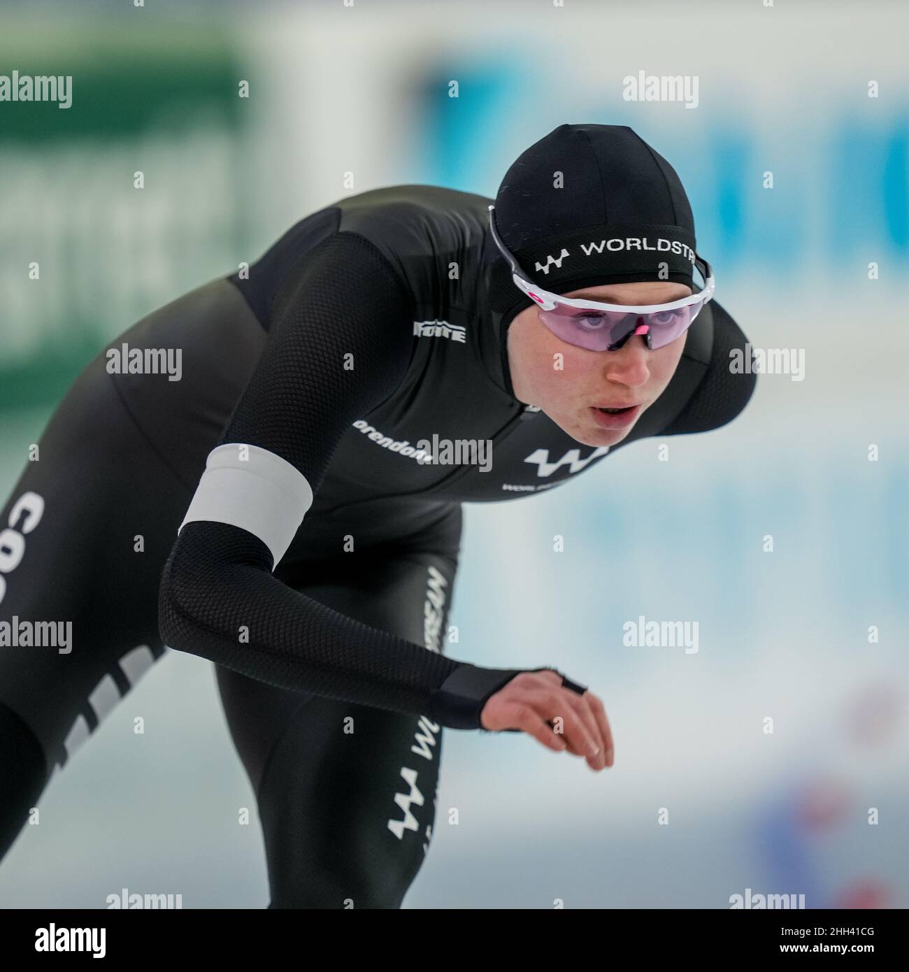 HEERENVEEN, NETHERLANDS - JANUARY 23: Merel Conijn of team Worldstream ...
