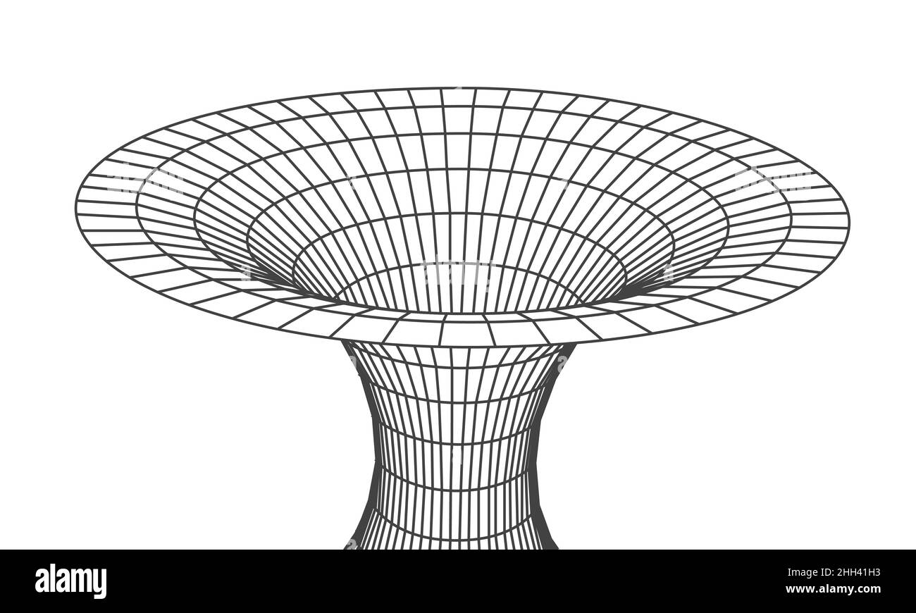 Wormhole geometric grid wireframe tunnel flat style design vector ...