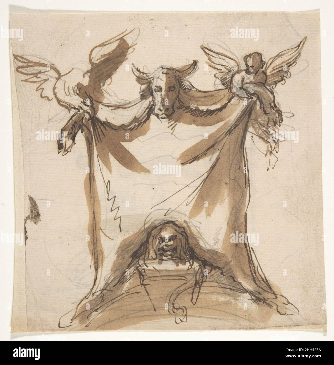 Design for a monument; verso: Architectural sketches late 17th–early ...