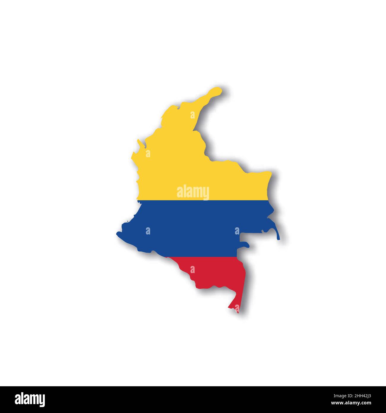 Colombia national flag in a shape of country map Stock Vector Image ...