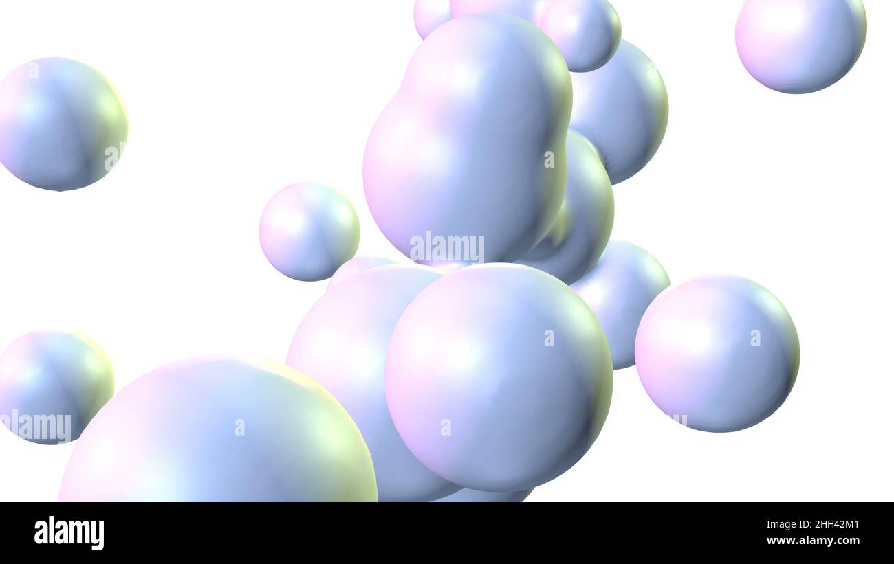 Trend colors metaballs surface macro on white 3d render Stock Photo - Alamy