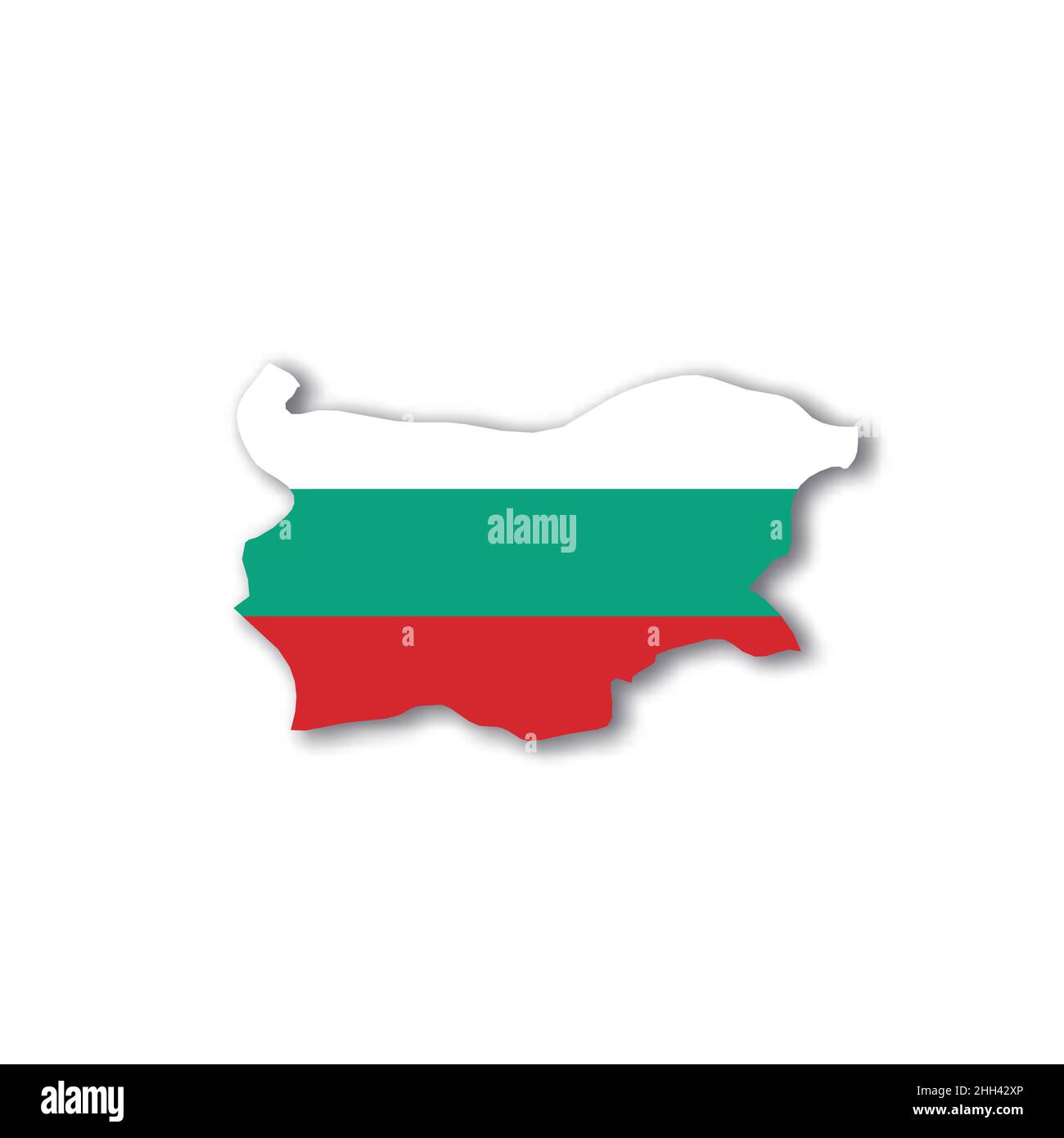 Bulgaria national flag in a shape of country map Stock Vector Image ...