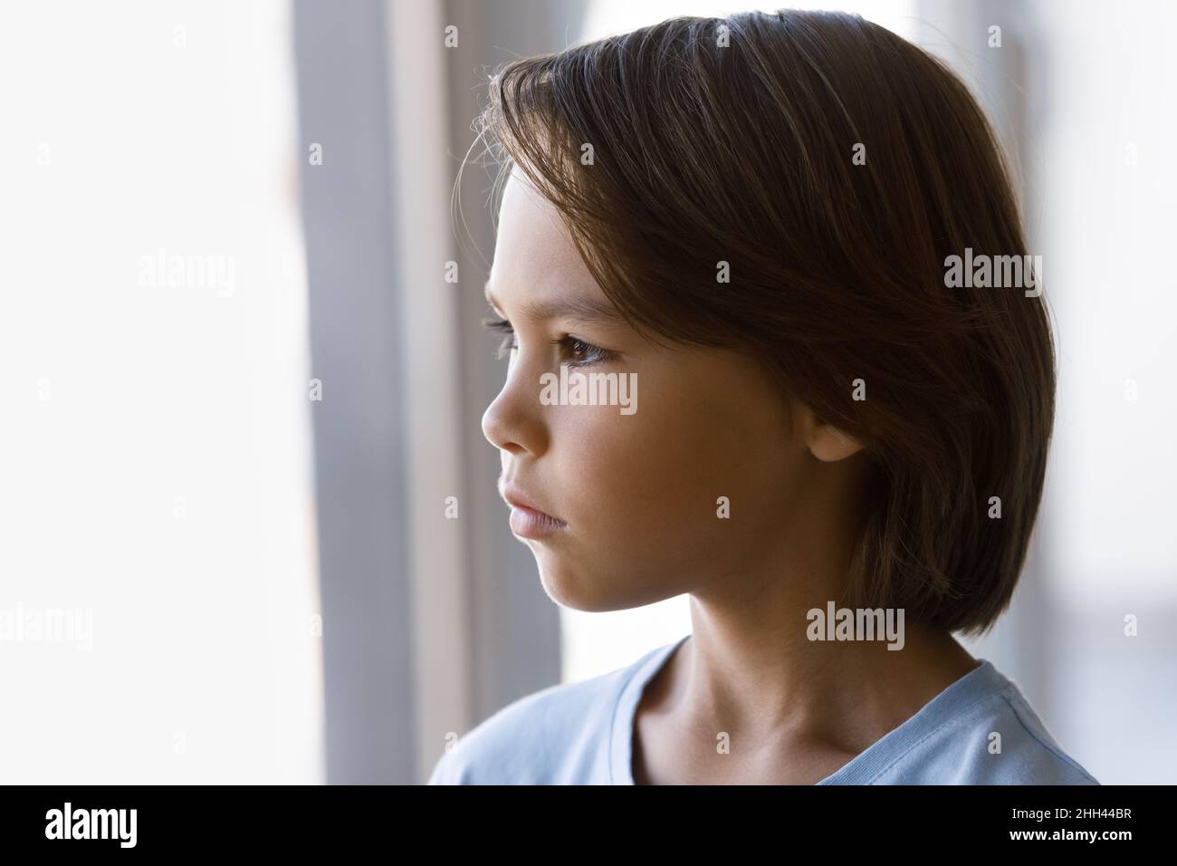 Sad lonely child boy going through, trauma, feeling anxiety, stress ...