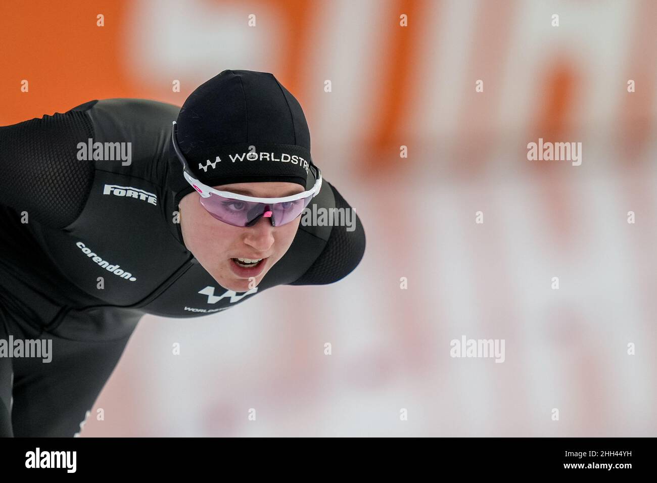 HEERENVEEN, NETHERLANDS - JANUARY 23: Merel Conijn of team Worldstream ...