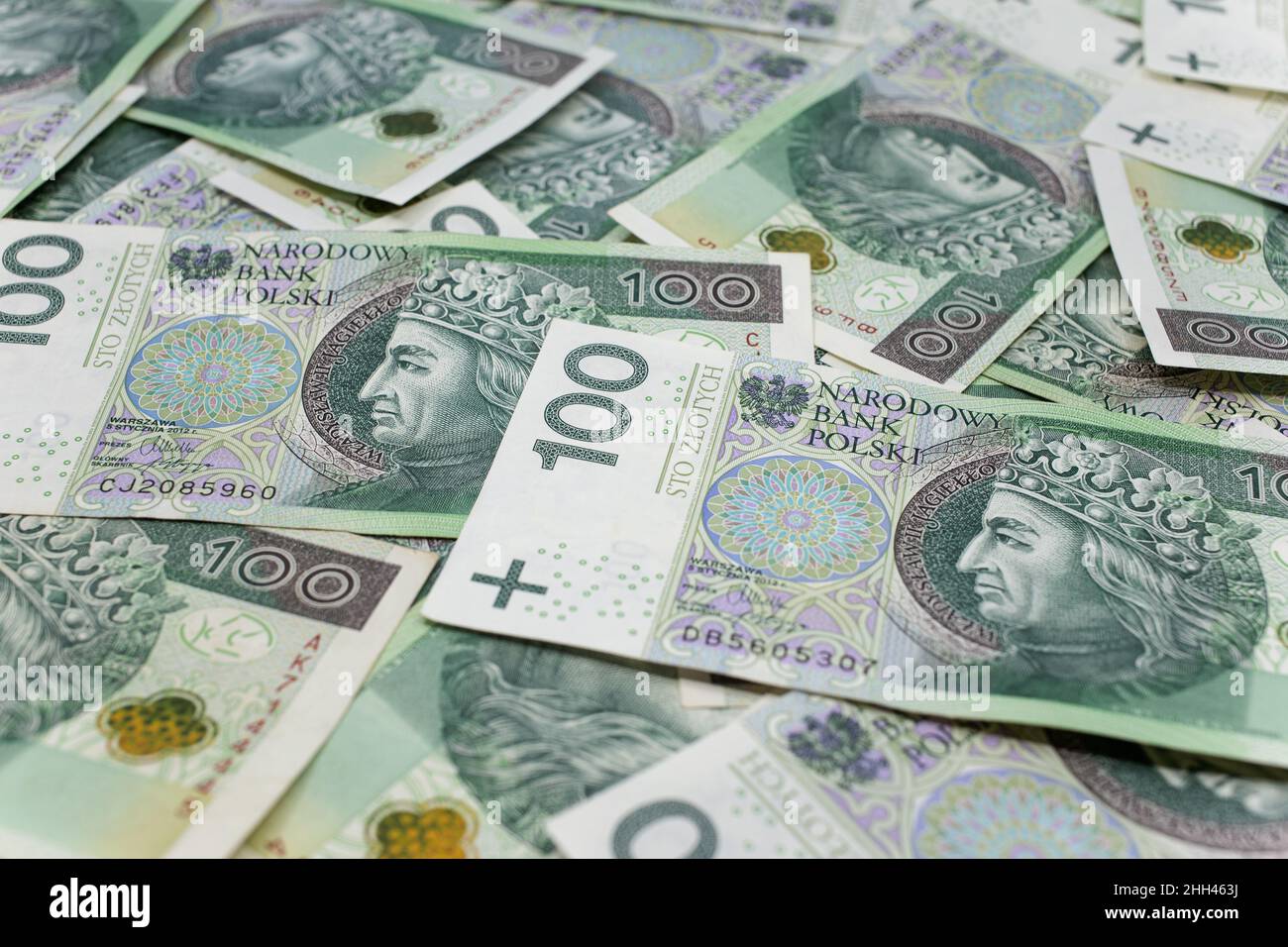 One hundred zloty - Polish banknote. Polish currency on a white ...